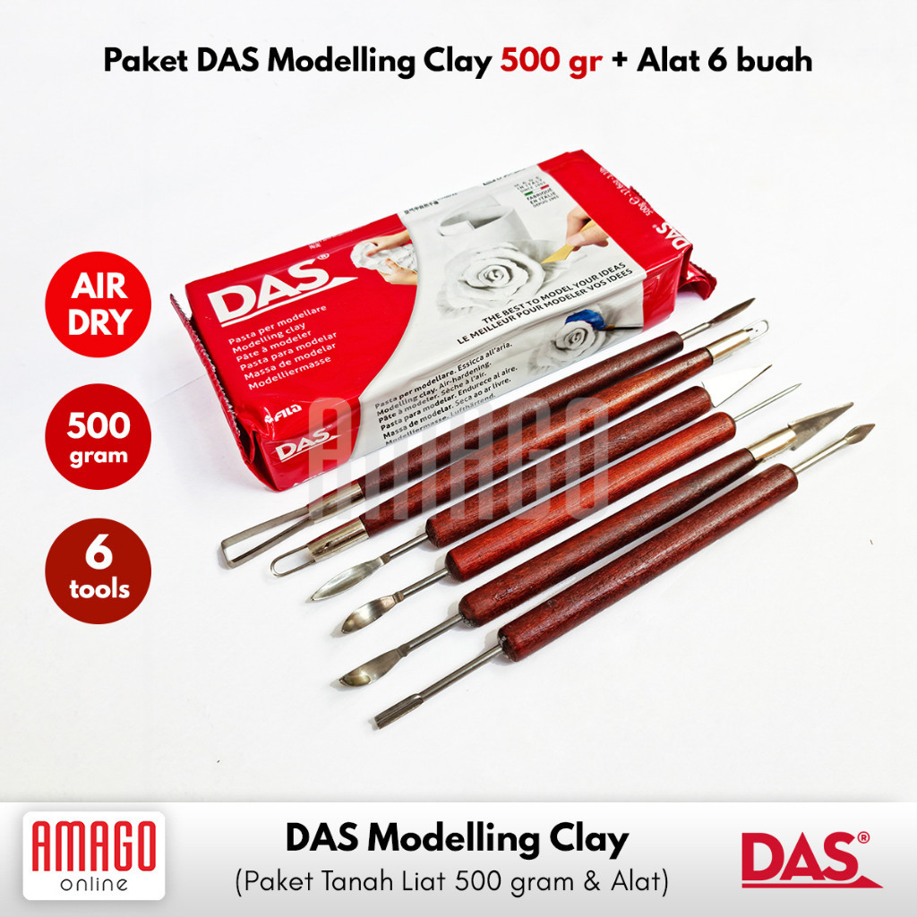 Jual Paket Murah - 1 DAS Modelling Clay 500 gram Putih + 1 set Alat ...