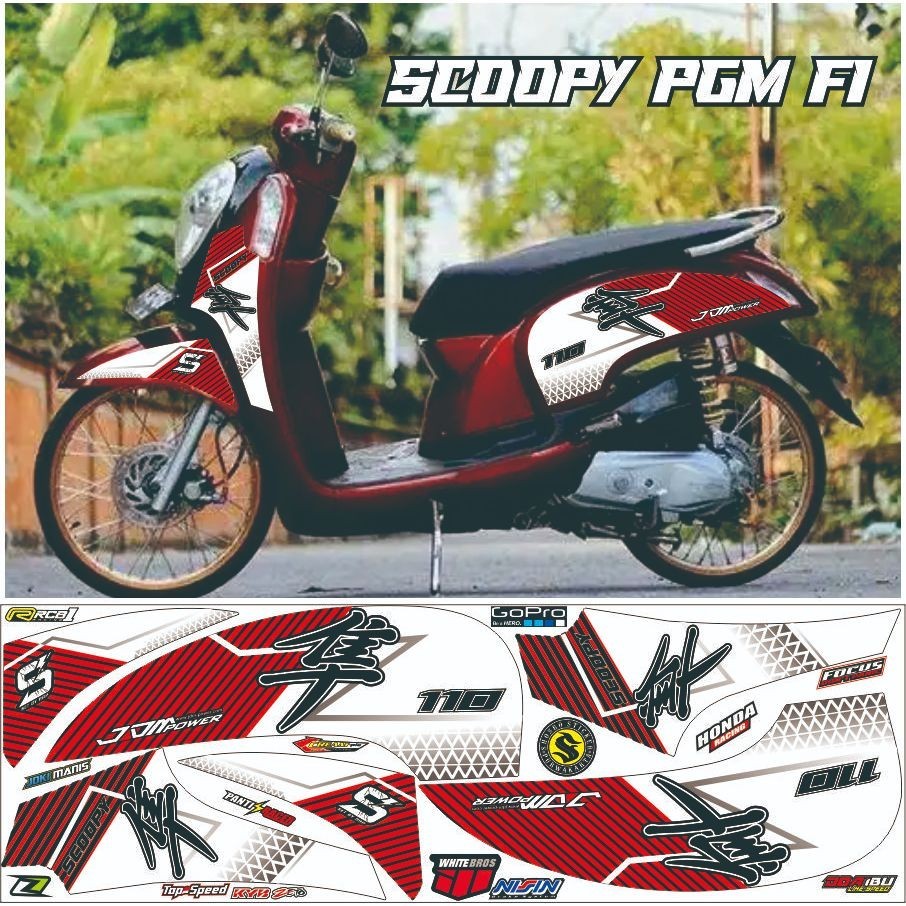 Jual VARIASI STIKER STRIPING MOTOR HONDA SCOOPY FI 2012 2013-2016 ...