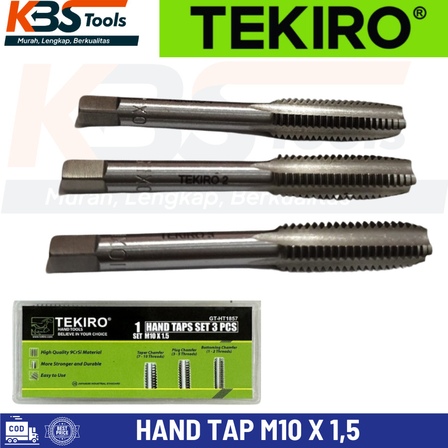 Jual Tekiro Hand Tap M10 x 1.5 Pembuat Drat 14mm Handtap Set 3 Pcs | Shopee Indonesia