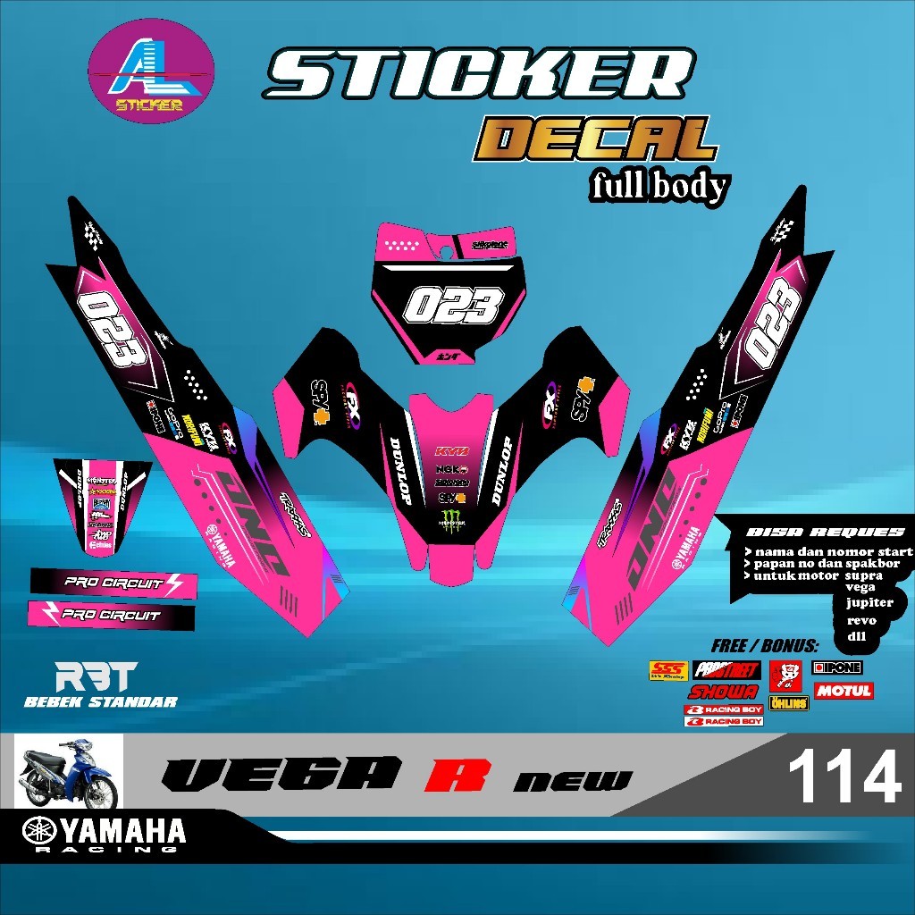 Jual Striping Rbt Vega R New Motor Rbt Bebek Modif Supermoto Yz Crf Klx ...