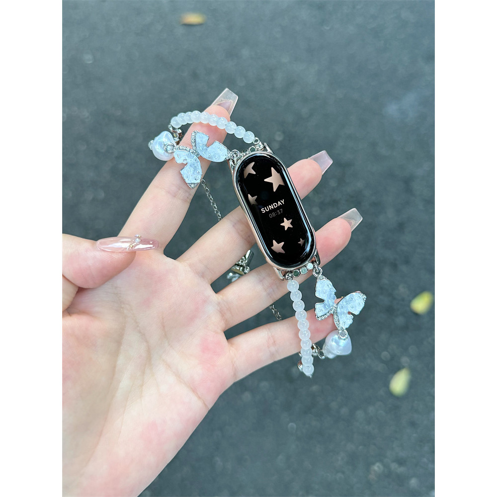 Jual Straps Jam Xiaomi Mi Band Strap Jam Tali Rantai Mutiara Kupu-Kupu Baru | Shopee Indonesia