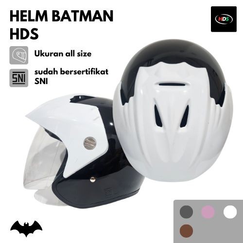 Jual Helm Bogo Half Face Dewasa Batman HDS Helmet SNI Retro Pria Wanita ...