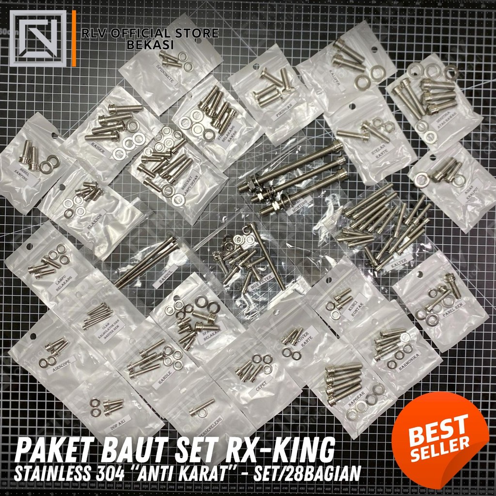 Jual baut baud L stainless custom fullset motor rxking bagian luar ...