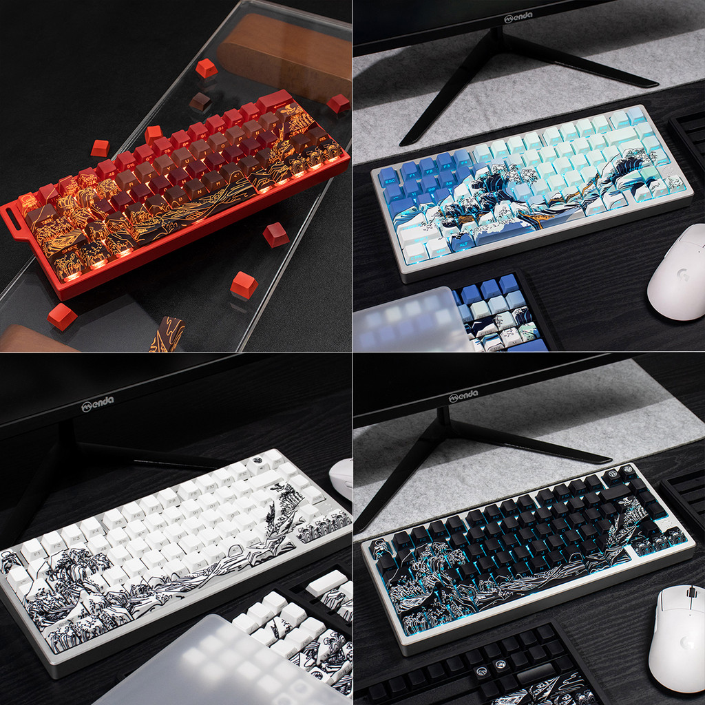 Jual Yongqiu Ukiyo-E Gaya Jepang Keycaps RGB bersinar PBT Double shot ...