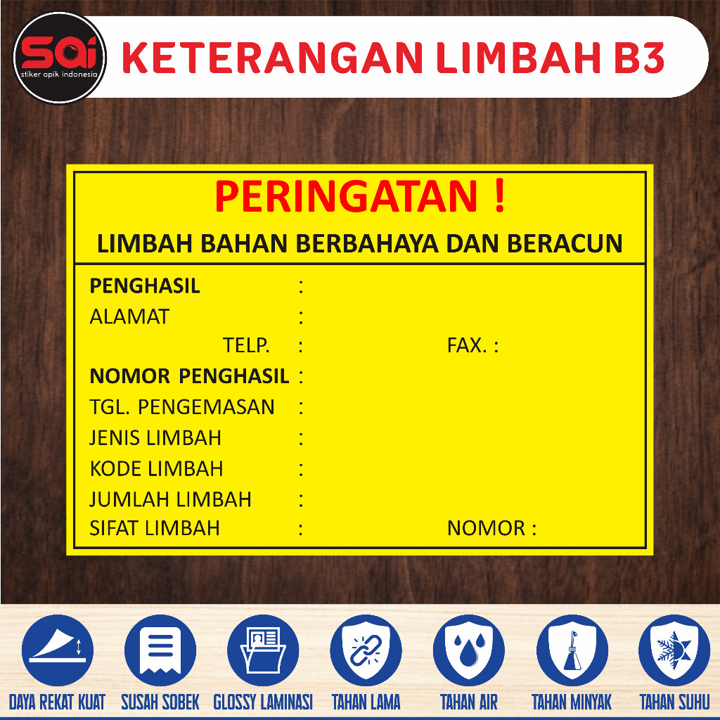 Jual stiker chromo HVS LABEL LIMBAH B3 - BAHAN BERBAHAYA DAN BERACUN ...