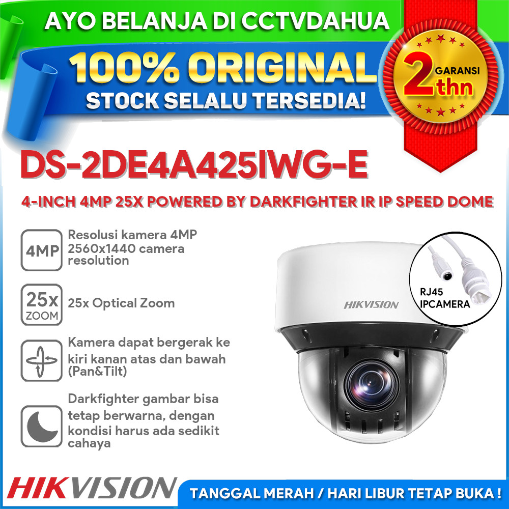 Jual HIKVISION DS-2DE4A425IWG-E 4MP 25X ZOOM DARKFIGHTER IR IP SPEED ...