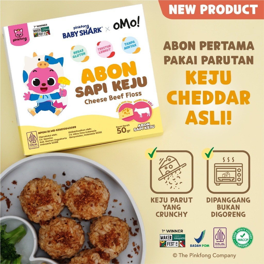 Jual Pinkfong Baby Shark X OMO! Abon Sapi Keju (Cheese Beef Floss ...