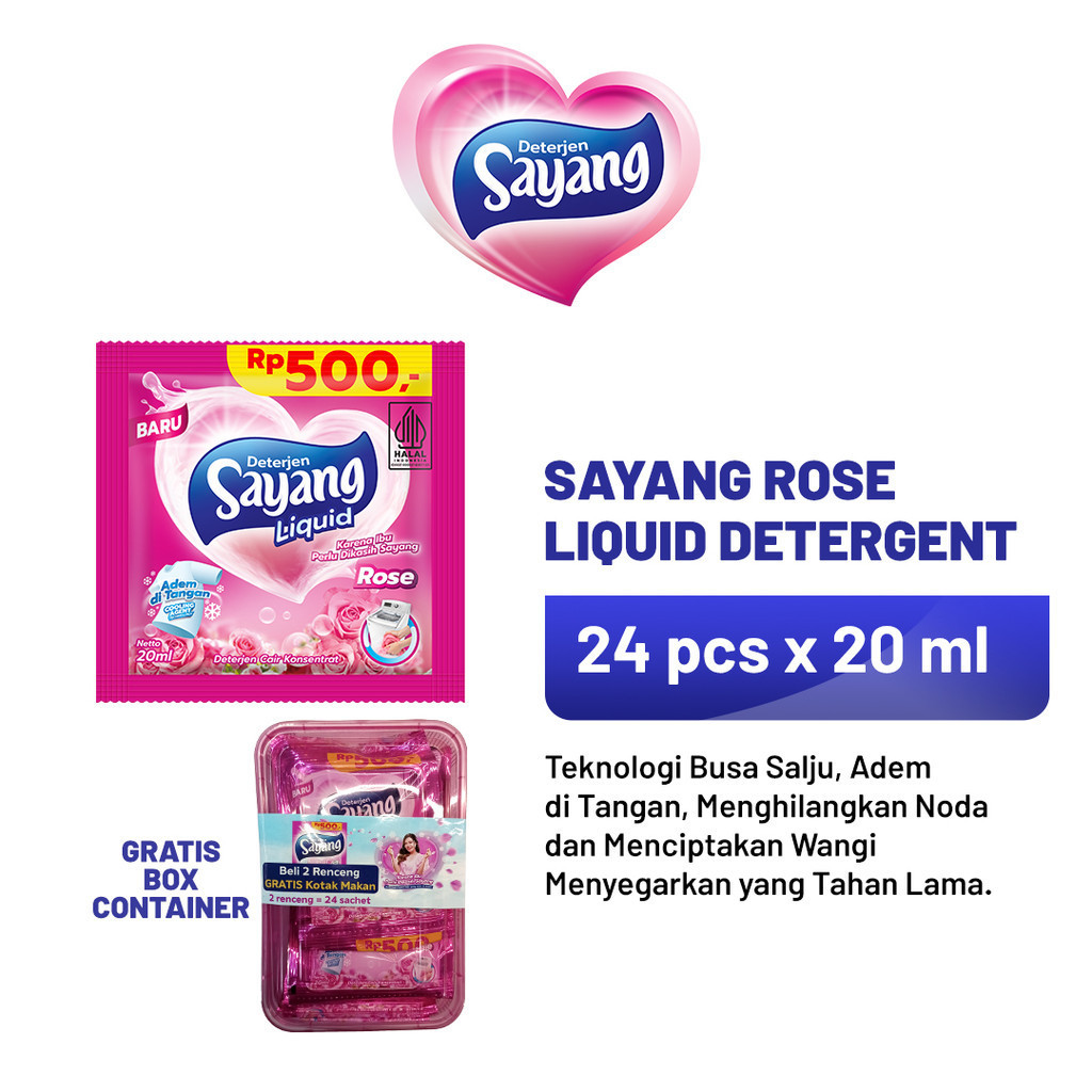 Jual Sayang Rose Liquid Detergent 20 ml x 24 Sachet | Shopee Indonesia