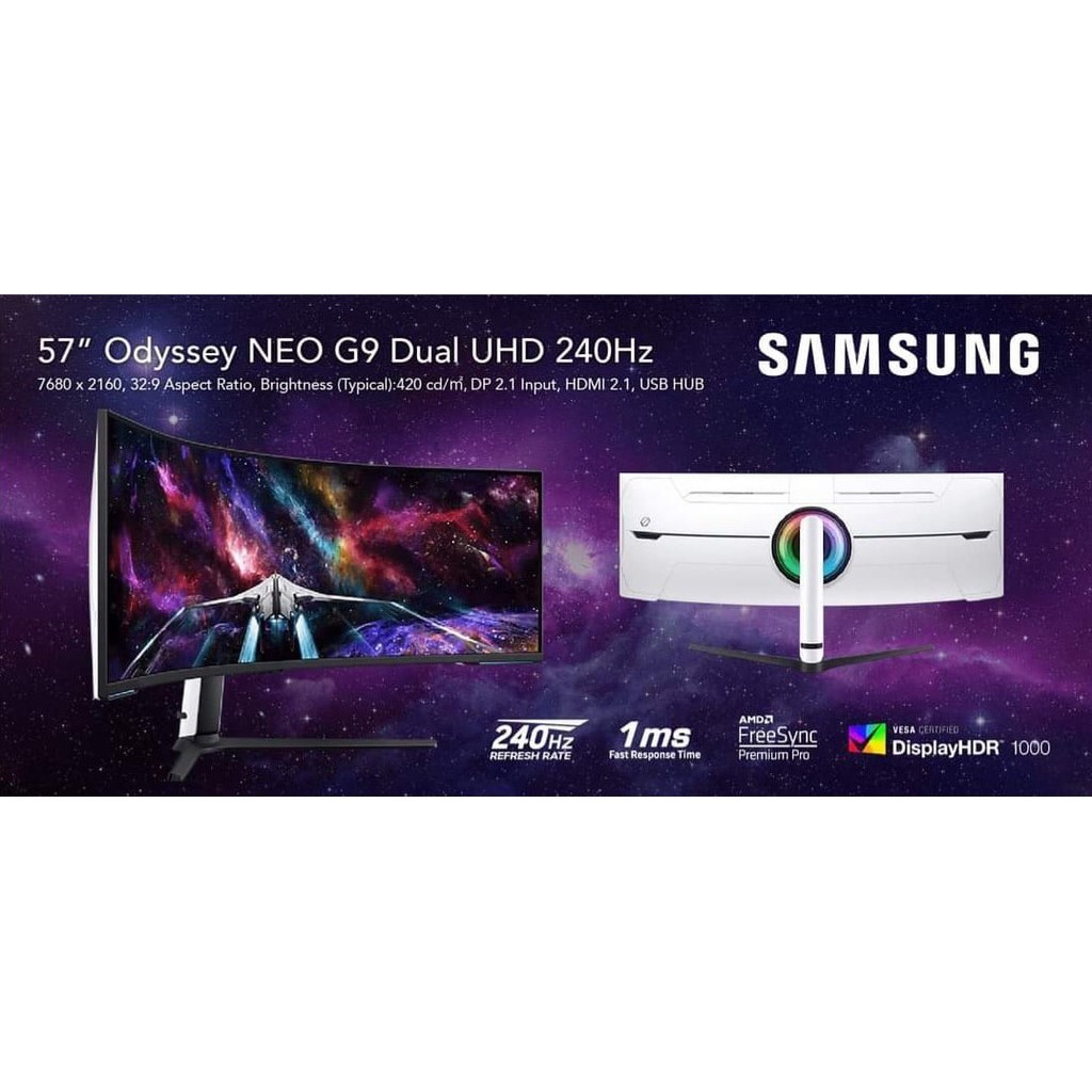 Jual Samsung 57" Odyssey Neo G9 G95NC Dual UHD 240Hz Curved Gaming ...