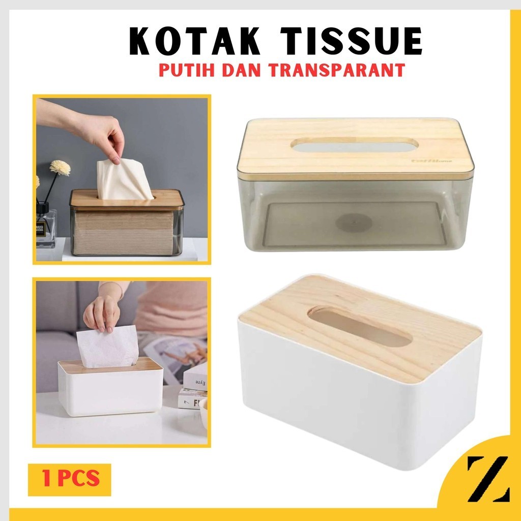 Jual Kotak Box Wadah Tissue Tisu Transparan Transparant Bening Putih ...