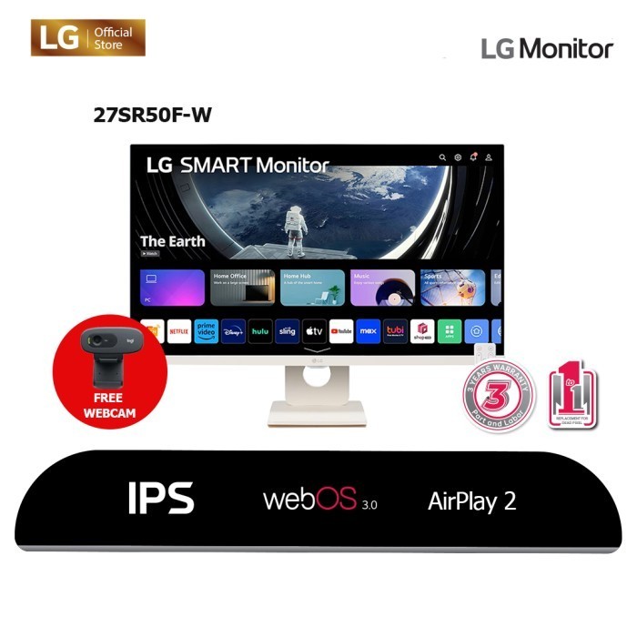 Jual LG Smart Monitor 27SR50F-W FHD 27" IPS with webOS (Free Webcam ...