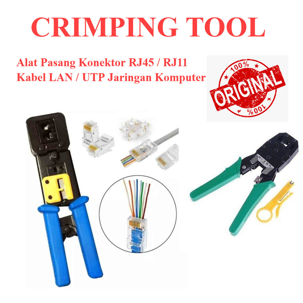 Jual CRIMPING TOOLS 3 LUBANG (RJ45 DAN RJ11) / CRIMPING TOOL MURAH ANTI ...