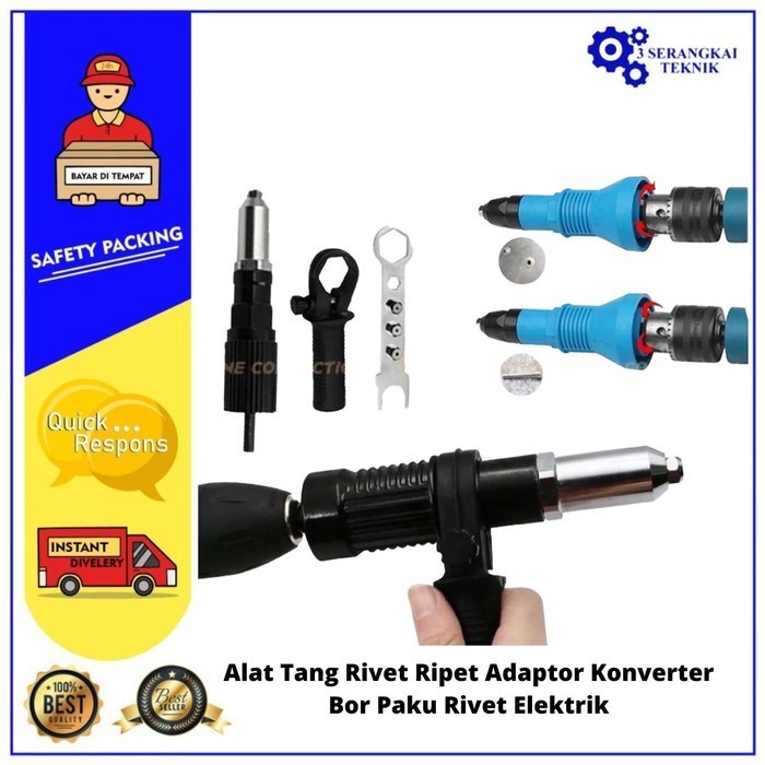 Jual TSR - Alat Tang Rivet Ripet Adaptor Konverter Bor Paku Rivet ...