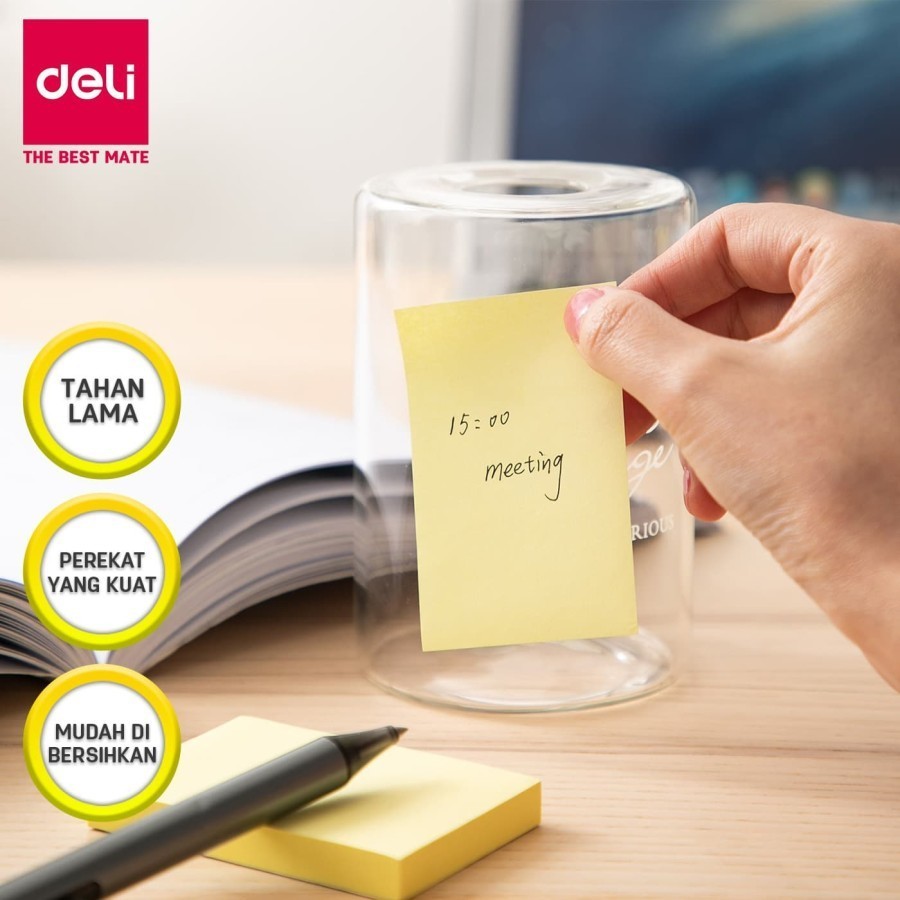 Jual Deli Sticky Notes Tempel Warna Kuning 76x51mm - EA00253 | Shopee ...