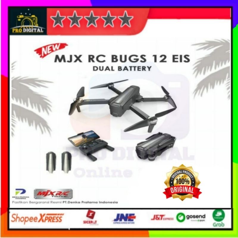 Jual PROMO SPESIAL; MJX bugs 12 EIS Drone B12 wifi GPS 4k Dual battery RC flodable | Shopee ...