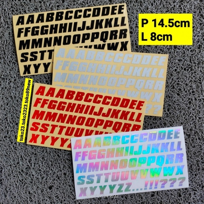 Jual stiker cutting motor stiker huruf abjad abc - Putih | Shopee Indonesia