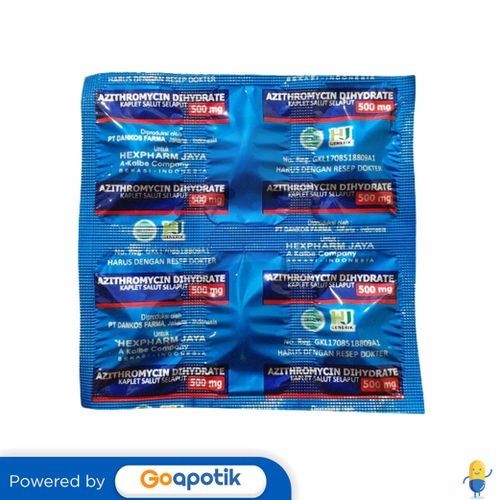 Jual Azithromycin Dihydrate Hexpharm 500 Mg Strip 6 Kaplet | Shopee ...