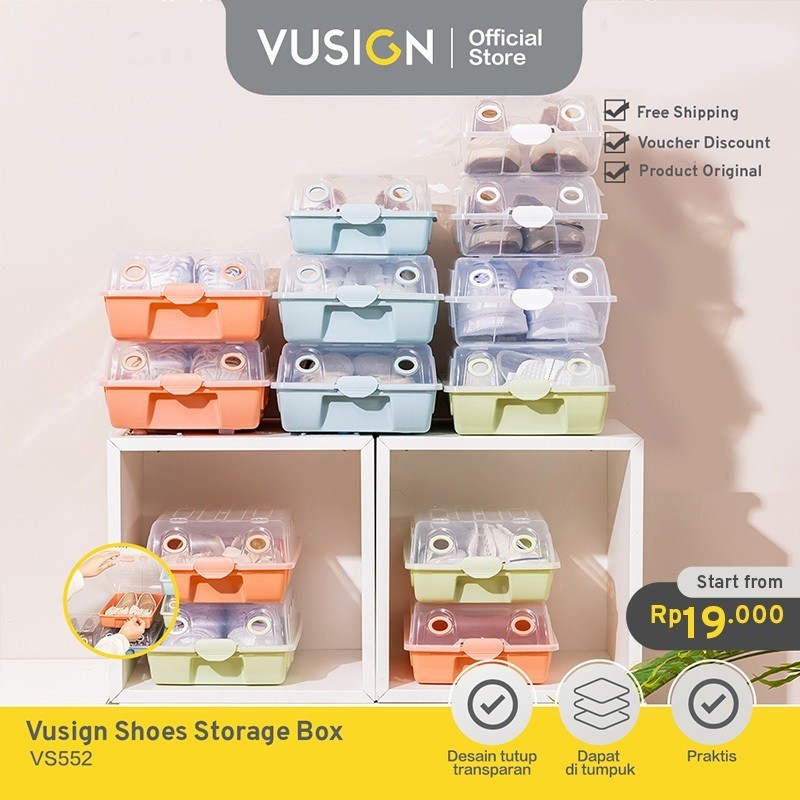 Jual Deli Vusign Shoes Storage Box / Kotak Sepatu Tempat Penyimpanan ...