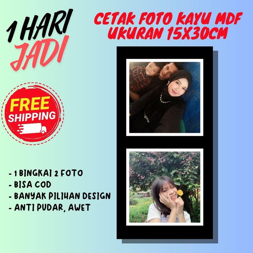 Jual CETAK 2 FOTO 4R PLUS BINGKAI SUSUN FULL LIST PINGGIRAN Besi Kayu ...