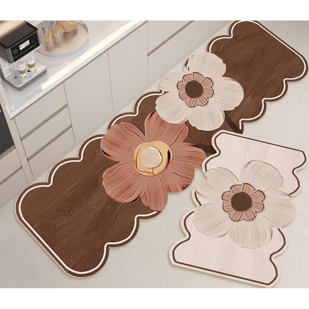 Jual HARGA 1 PCS Keset Alas Lantai - Motif Bunga Bergelombang Estetik ...