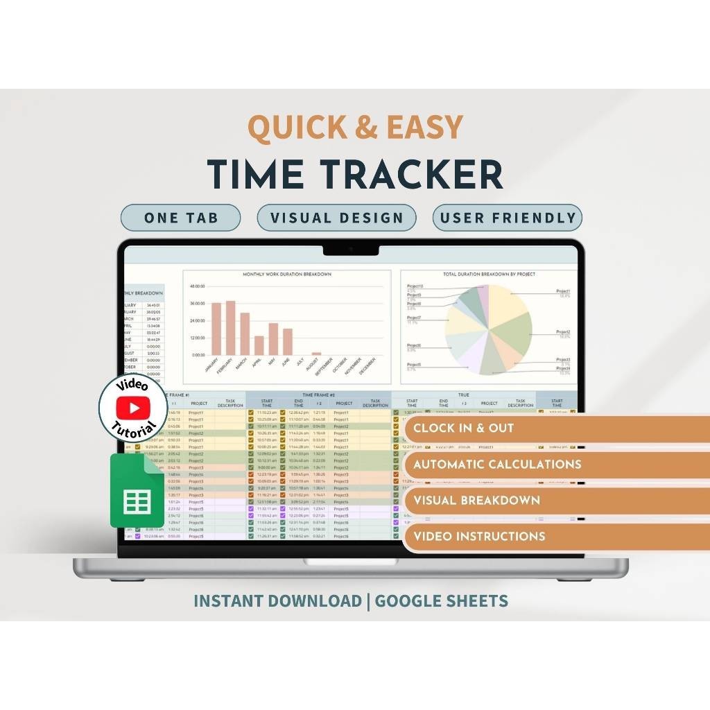 Jual Freelance Time Tracking Sheet Client Hour Log Weekly Work Tracker Productivity Timesheet ...
