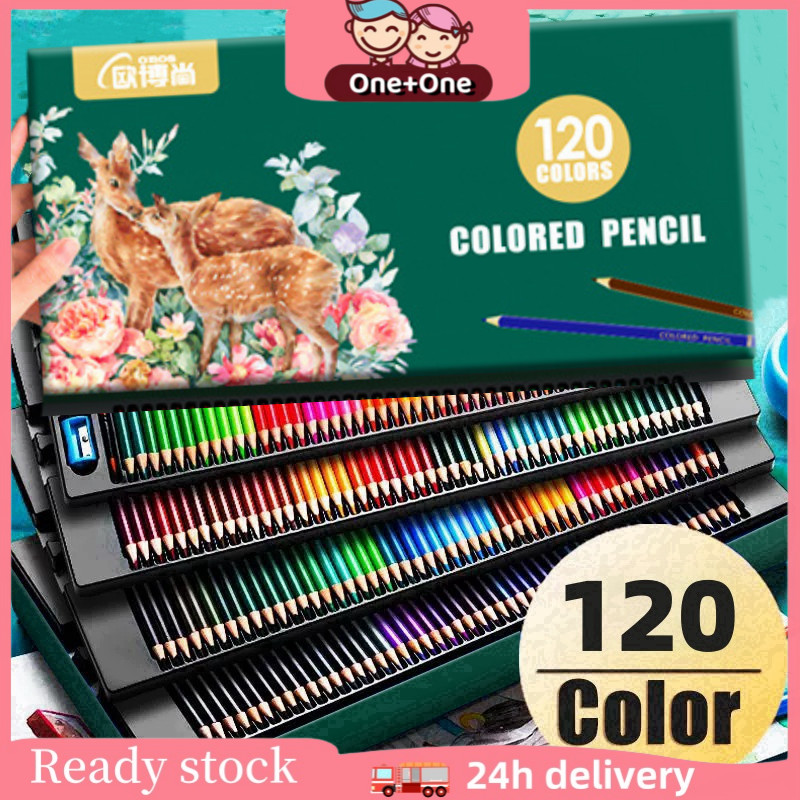 Jual 【Buy 1 Free 2 Peraut】One+One 48/72/120 Warna High Grade Oil Pencil ...