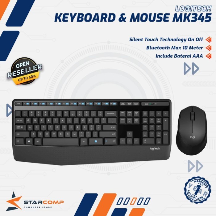 Jual Logitech MK345 Combo Keyboard dan Mouse Wireless Full Size ...