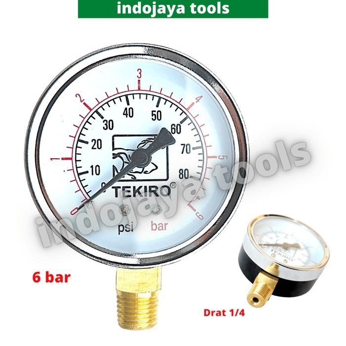 Jual Tekiro Japan Alat Ukur Tekanan Angin Kompresor Manometer Pressure ...