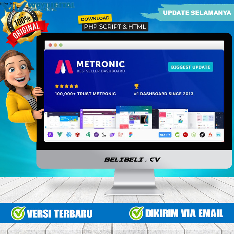 Jual Boostrap 5 Metronic Html Vuejs React Angular Aspnet Django And Laravel Admin