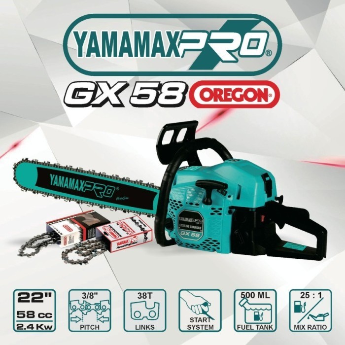Jual YAMAMAX PRO GX 58 Chainsaw Mesin Gergaji 22 inch Senso GX58 OREGON ...