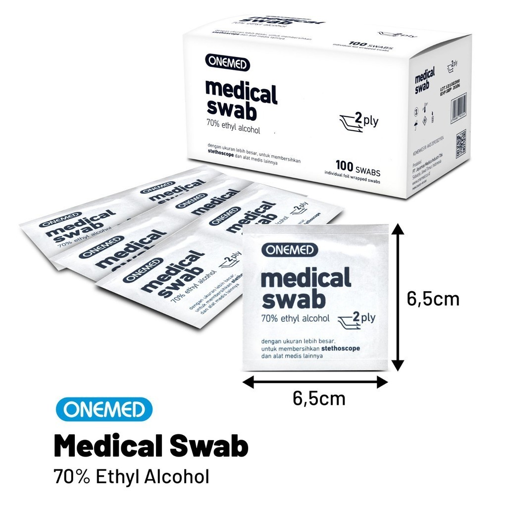 Jual Medical Swab Tissue Alkohol 2ply OneMed box 100pcs OP | Shopee ...