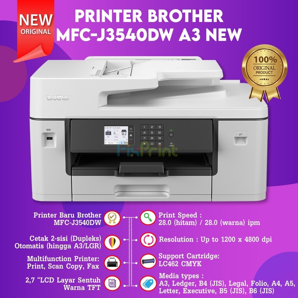 Jual Printer Brother Multifunction MFC-J3540DW J3540DW A3 Wireless Duplex ADF | Shopee Indonesia