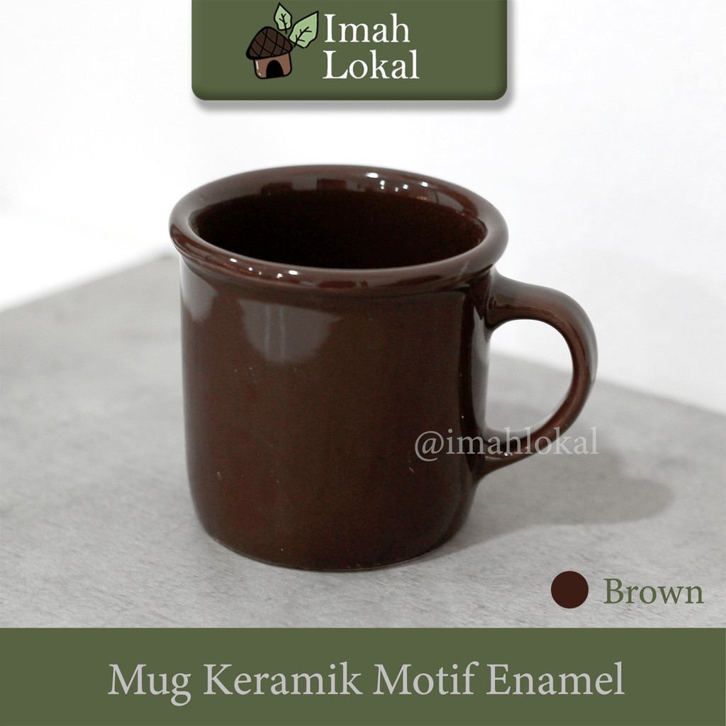 Jual Gelas Mug Keramik Warna Polos Cafe Minuman Kopi Teh Colorful Brown ...