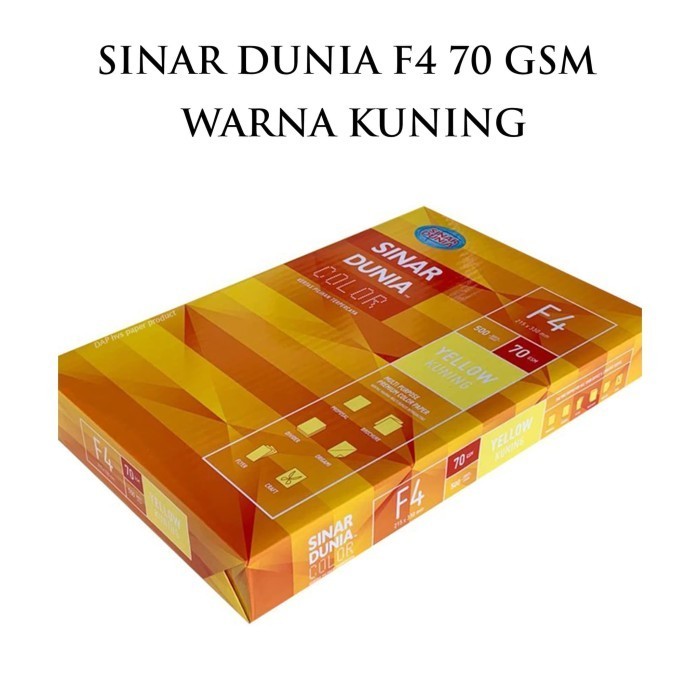 Jual Kertas Fotocopy Hvs Warna Kuning Sinar Dunia Sidu F4 Folio 70 Gram