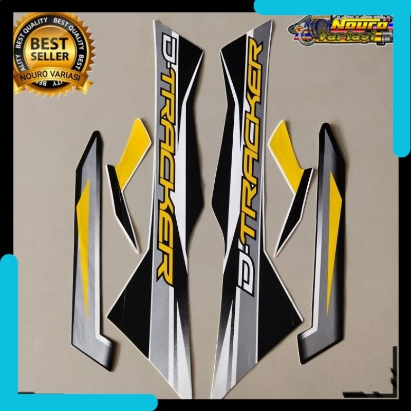 Jual stiker striping motor kawasaki D-Tracker kuning list body standar ...