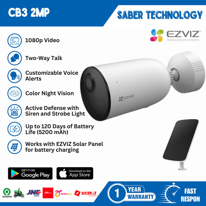Jual Ezviz CB3 2MP Battery Powered Smart CCTV IP Camera Outdoor ...