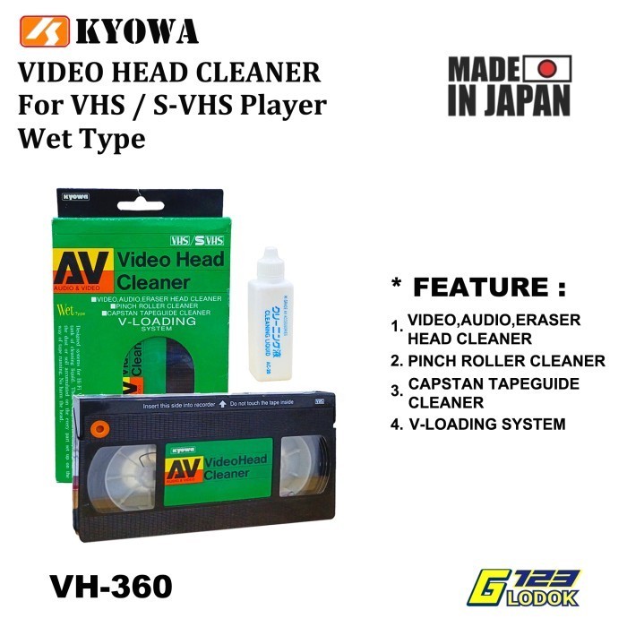 Jual Video Head Cleaner Tape Cassette Wet System VCR VHS Player With ...