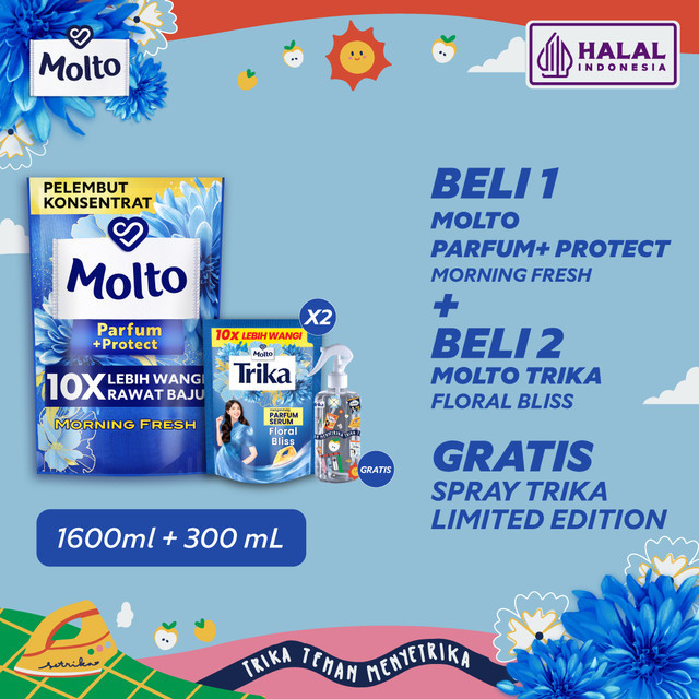 Jual Beli 1 Molto Pelembut & Pewangi Pakaian Softener Konsentrat Parfum +Protect Morning Fresh 1 ...