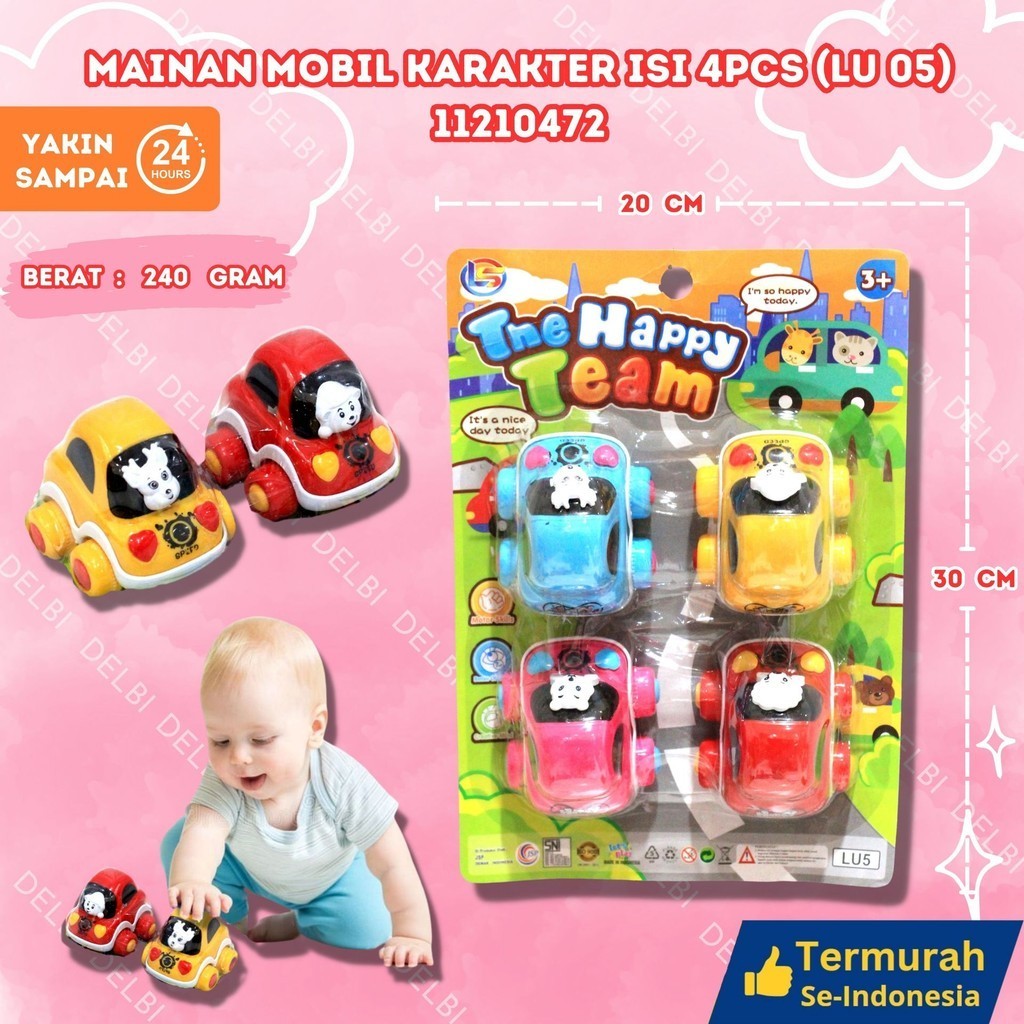 Jual Mainan Anak Mobil-Mobilan 4Pcs The Happy Team 4VW LU5 MAINAN MOBIL ...