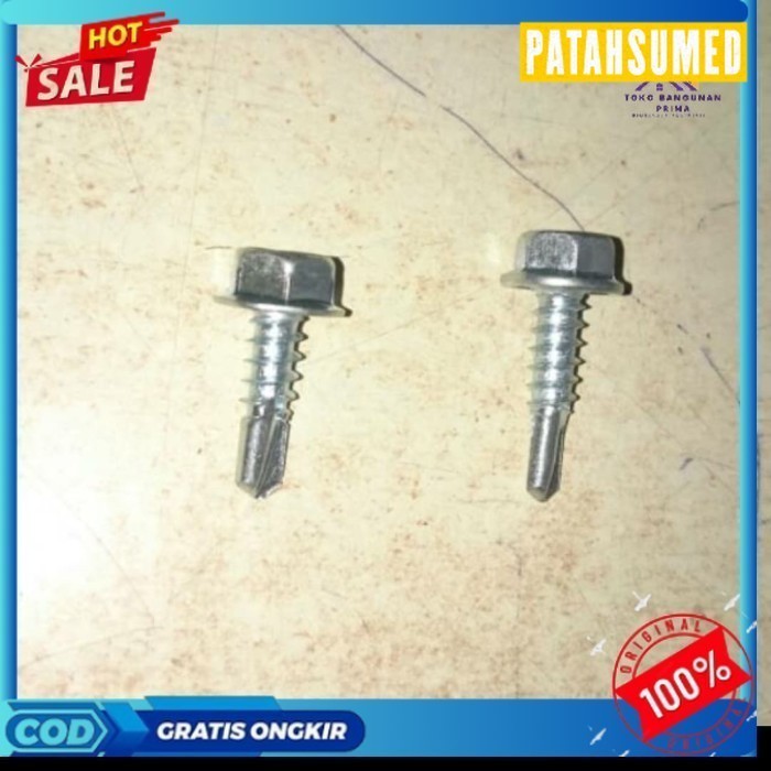 Jual Baut Skrup Sekrup 2 cm Baja Ringan CNP harga 100 pcs per bungkus ...