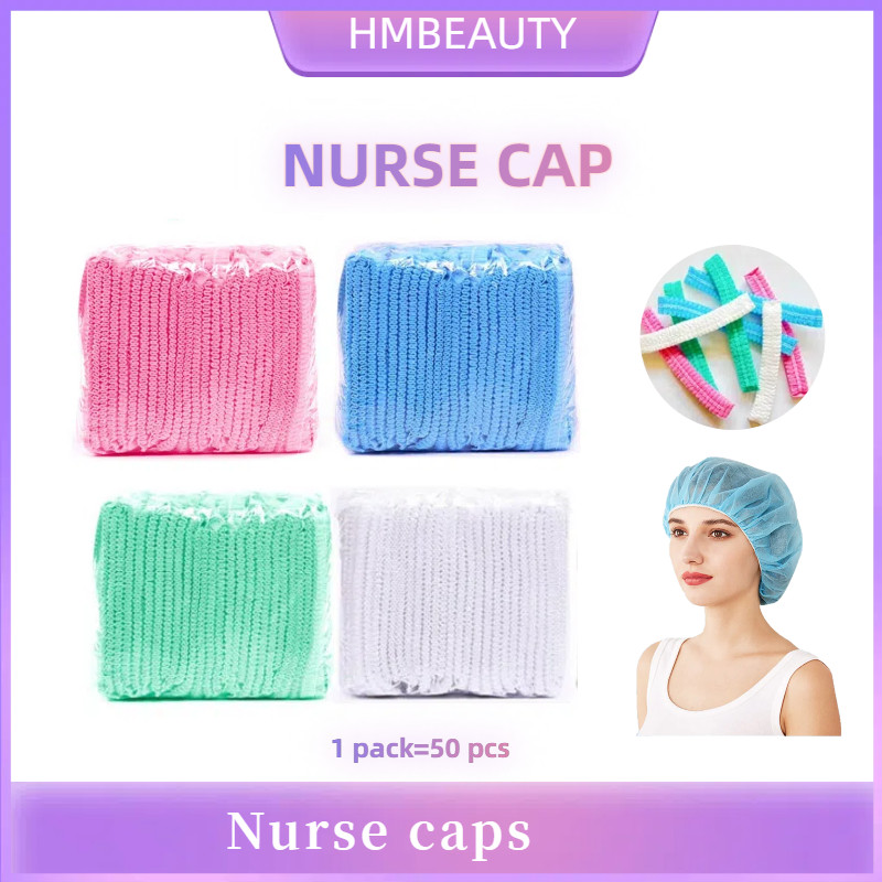 Jual ⭐️COD ⭐️Topi Nurse Cap Tutup kepala Medis Hairnet Hair Cap suster ...
