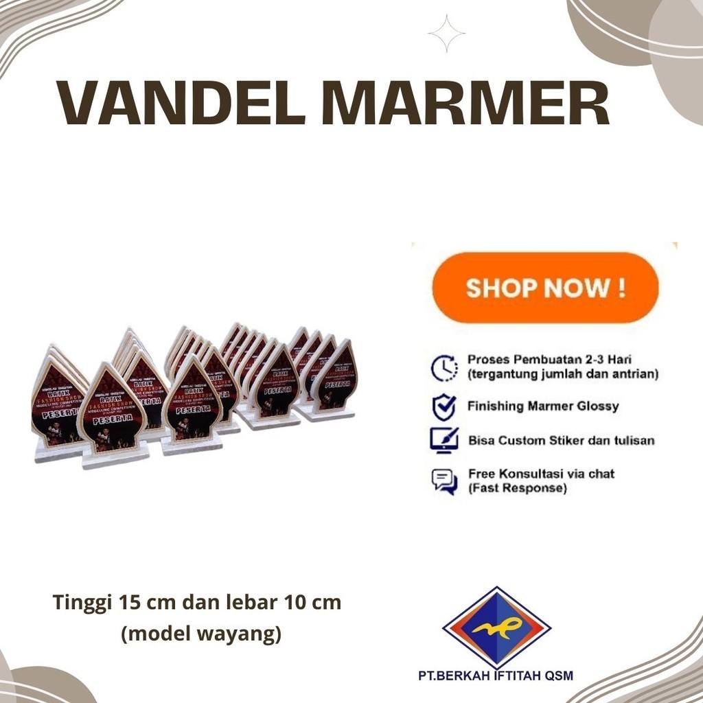 Jual VANDEL MARMER ASLI MODEL WAYANG UKURAN 15*10 | Shopee Indonesia