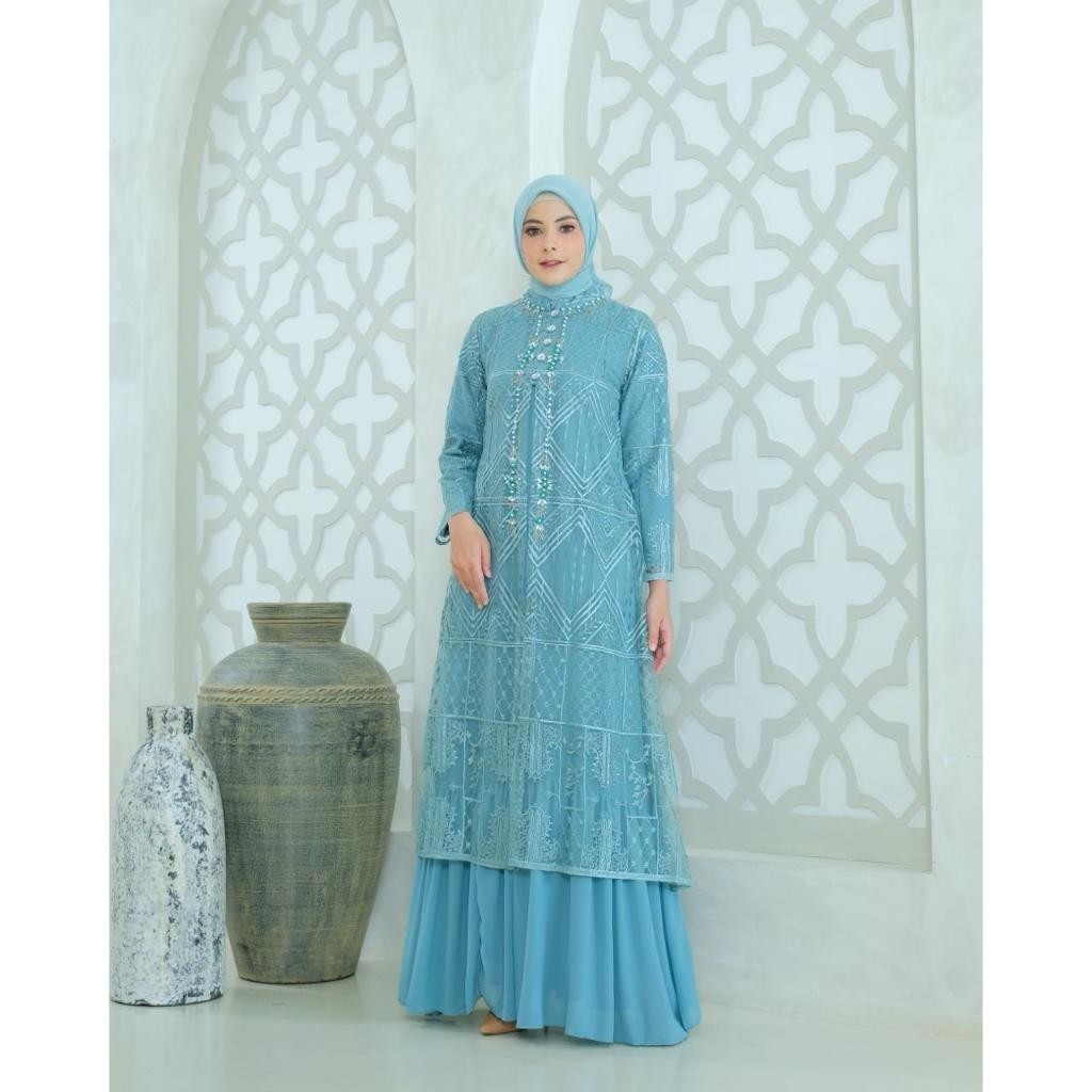 Jual BIG PROMO Mahalini Dress II Size M - 5L LD 100cm - 132cm Gamis Jumbo/ Gamis Outer Lepas ...