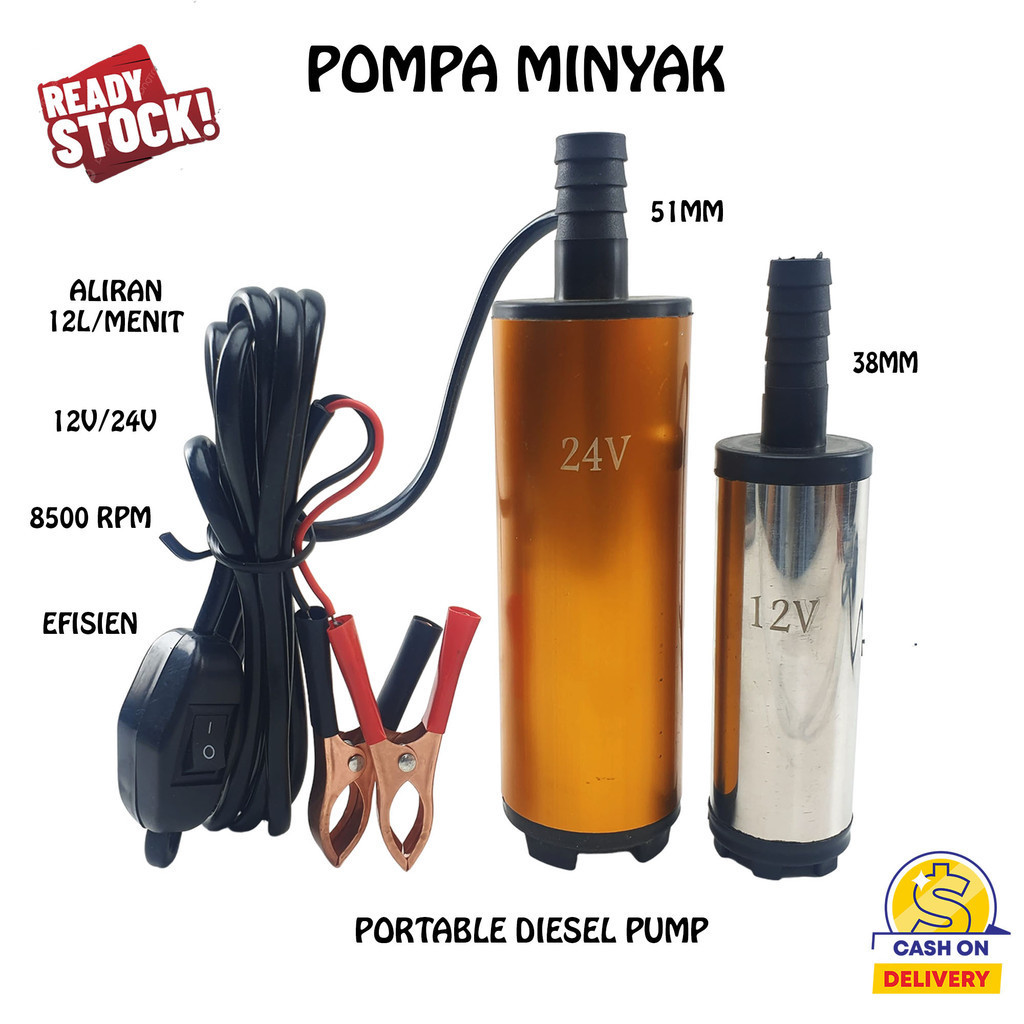 Jual Pompa Minyak Solar 12V 24V Sedot Minyak Air Stainless Tahan Karat ...
