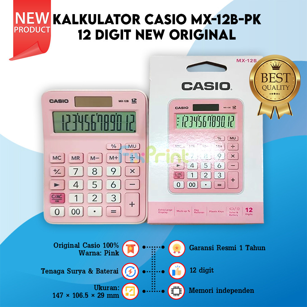Jual Kalkulator Casio MX 12B Calculator MX-12B Desktop 12 Digit ...