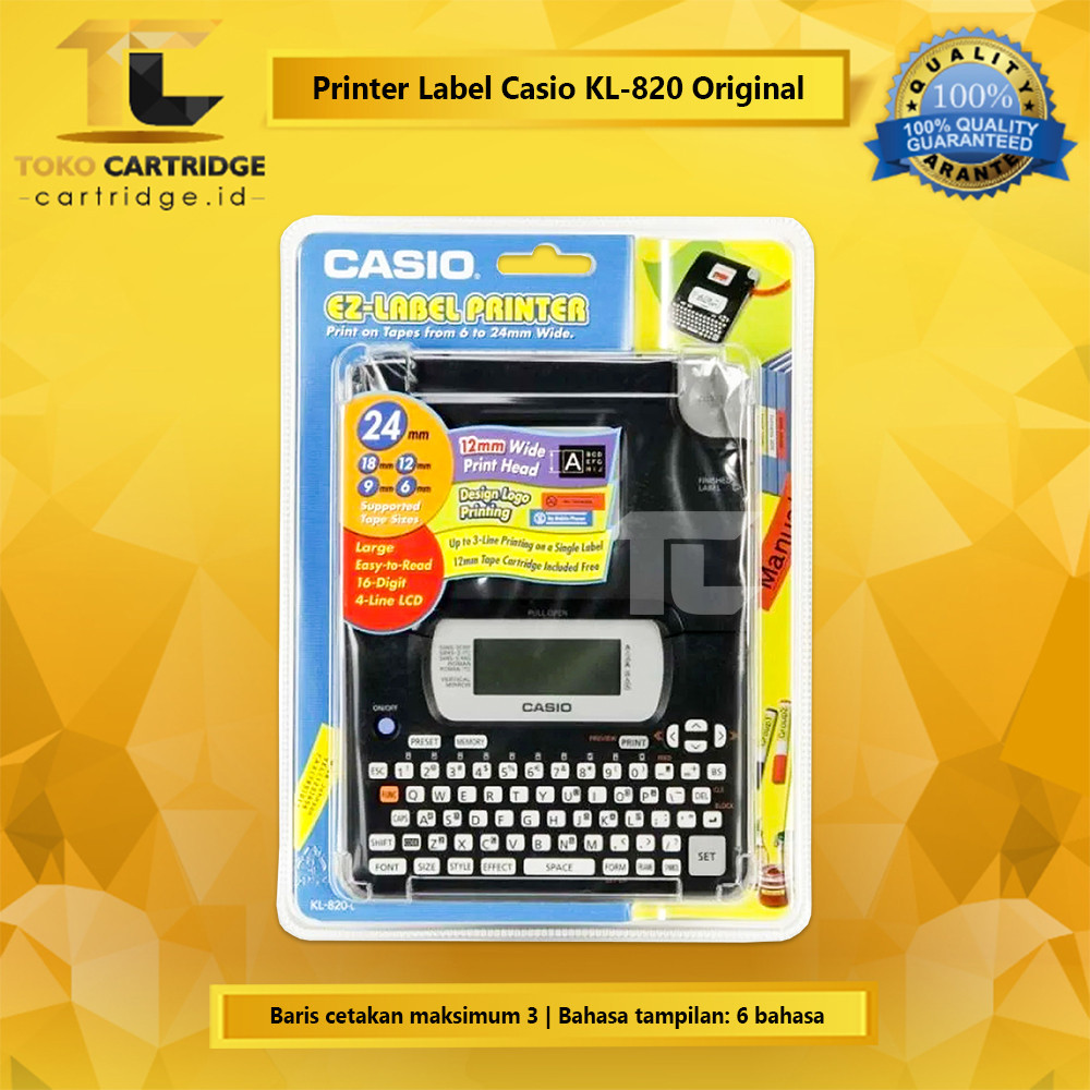Jual Printer Label Casio KL-820 Labeling Mesin Printer KL 820 Labeling ...