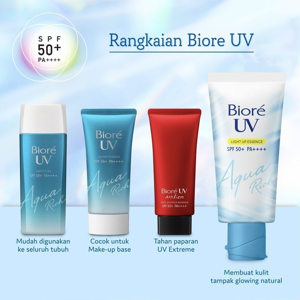 Jual Biore Sunscreen UV Aqua Rich Watery Essence | Watery Gel SPF | Light Up Essence 50+ PA ...