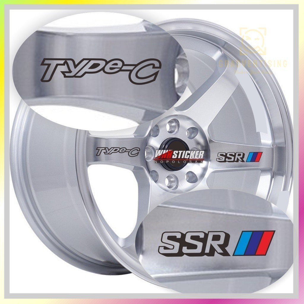 Jual CUTTING STICKER VELG RACING mobil ssr type c 1 set ISI 8 STIKER ...