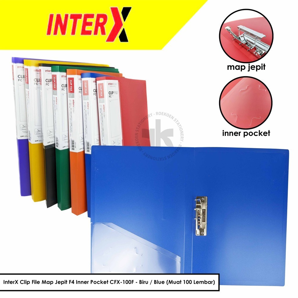 Jual InterX Clip File Map Jepit F4 Inner Pocket CFX-100F | Shopee Indonesia