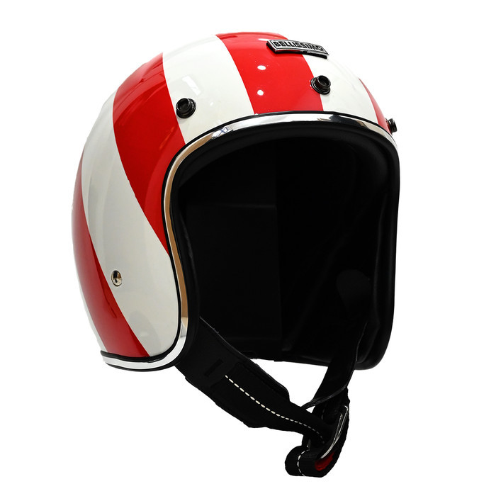 Jual BELLISSIMO SPECIAL SLIM HELMET Half Face - RUBY STRIPE RED ...